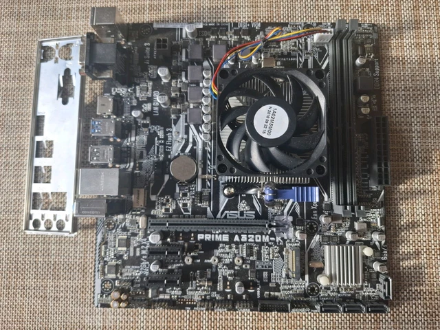 ASUS PRIME A320M-K Motherboard + AMD Athlon 240GE + Heatsink +Backplate ...