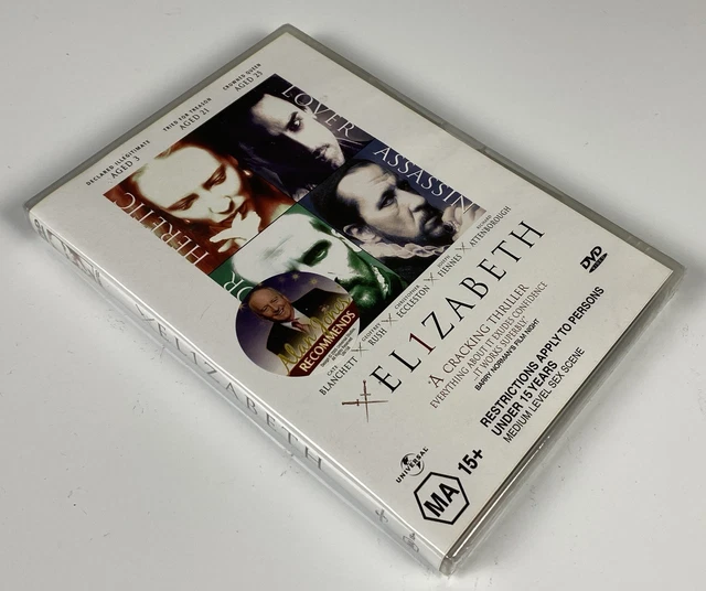ELIZABETH DVD MOVIE 1998 Film Cate Blanchett Geoffrey Rush Biography ...