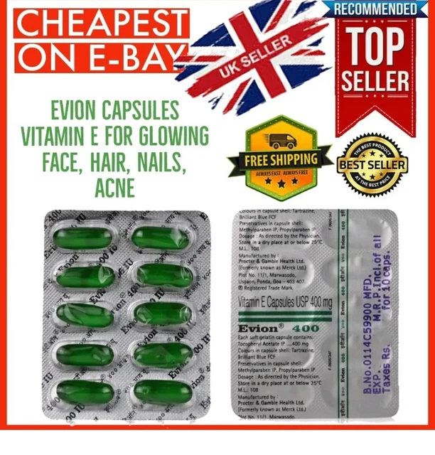 Antioxidant Vitamin E Capsules Vegan Merck Evion Vitamin E Capsules ...