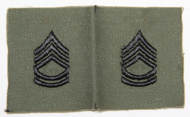 ORIGINAL VIETNAM ERA U.s. Army E-7 Sergeant First Class Cloth Collar ...