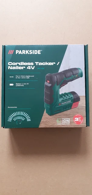 PARKSIDE CORDLESS TACKER / NAILER 4v BRAND NEW SEALED. £18.00 - PicClick UK