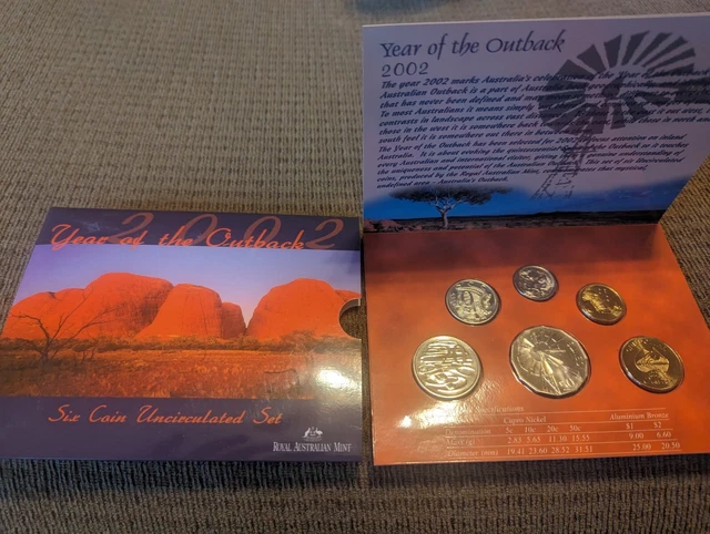 YEAR OF THE Outback Six Coin Proof Set Royal Australian Mint 2002 $25. ...