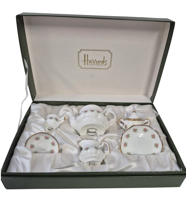 HARRODS FINE BONE China Tea Set Floral Design Made in England Boxed £9. ...