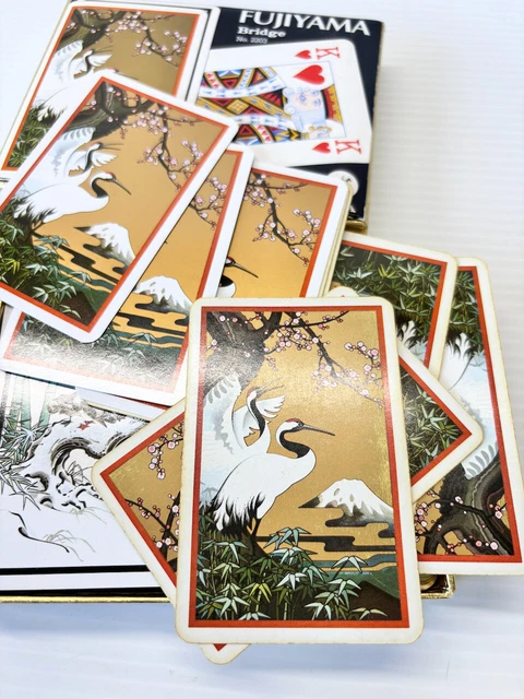 RARE VINTAGE PIATNIK Austria Double Deck Bridge Cards JAPAN Mt Fuji ...