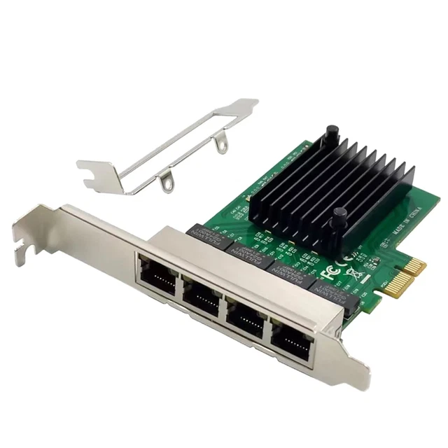 GIGABIT ETHERNET PCI-E PCIe x1 Network Adapter Card 4 Port NIC Realtek ...