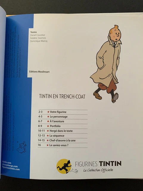 COLLECTION OFFICIELLE: FIGURINES Tintin en Trench-Coat Hardcover Book ...
