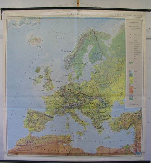 SCHOOL WALL MAP wall map rolling map map map Europe Europe orbit ...