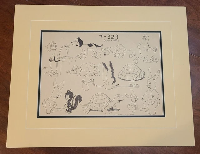 ANIMATION CEL MODEL SHEETS 1942 TERRYTOONS Cartoons Disney Art w/ COA £ ...