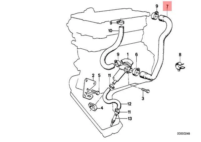 BMW GENUINE CRANKCASE Ventilation Oil Separator Vent Hose Pipe Line ...