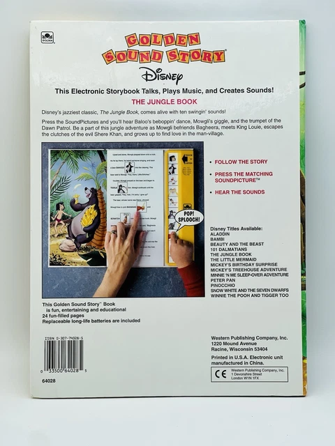 VINTAGE DISNEY GOLDEN Sound Story Book JUNGLE BOOK Works £24.94 ...