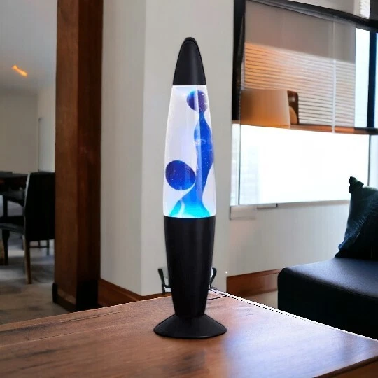 RETRO BLACK & Blue Lava Lamp Modern Interior Desk Light Home Decor ...