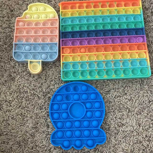 POPPING FIDGET BUBBLE Sensory Pop It Popper Toy Silicone Lots of 3 $7. ...
