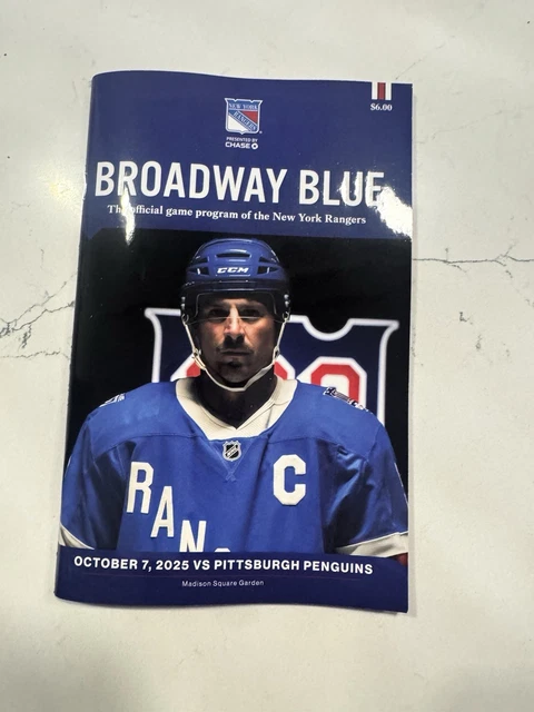 NEW YORK RANGERS - 2025-26 Opening Night Program - Centennial Season 10 ...