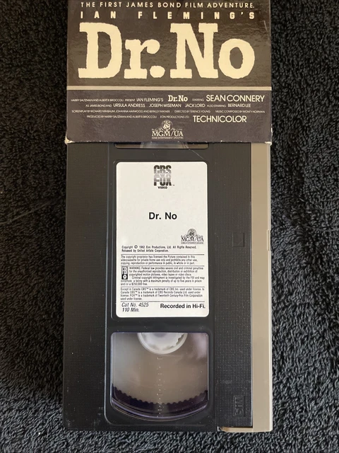 DR. NO JAMES Bond 007 (CBS/Fox, 1984)VHS ~ Sean Connery ~ Ian Fleming £ ...