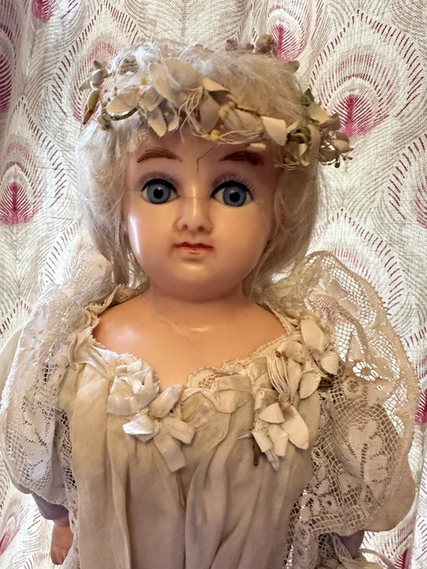 ANTIQUE WAX DOLL All Original Bride 17" £45.00 - PicClick UK