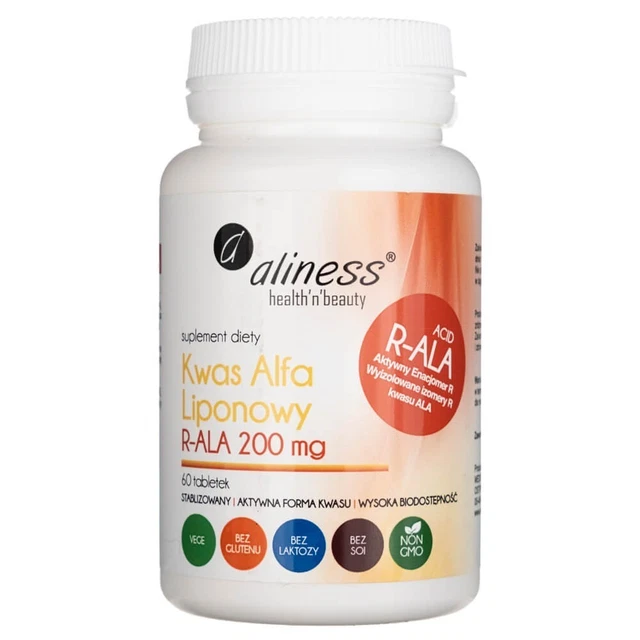ALINESS ALPHA LIPOIC Acid R-ALA 200 mg 60 tablets £16.03 - PicClick UK