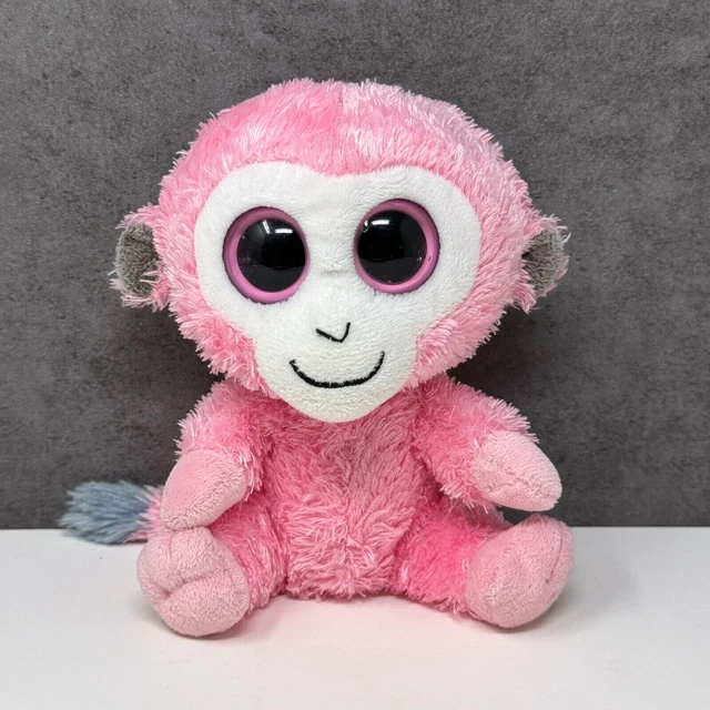 RARE TY BEANIE Boos Boo - Sherbet the Pink Monkey Plush Soft Toy 6" UK ...