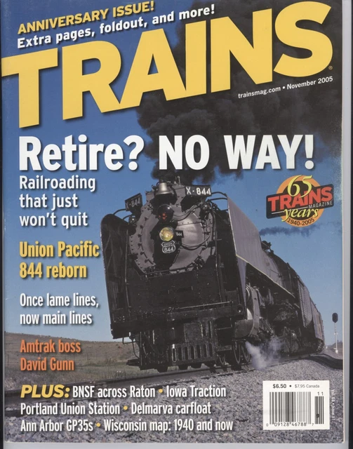 2005 TRAINS MAGAZINE: Union Pacific 844 Reborn/David Gunn Amtrak/BNSF ...