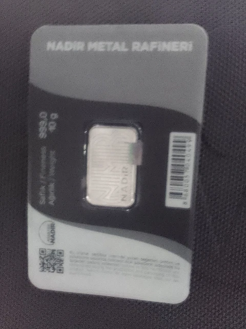 10 GRAM SILVER Bar Nadir Refinery.999/1000 Purity In Blister Pack New £ ...