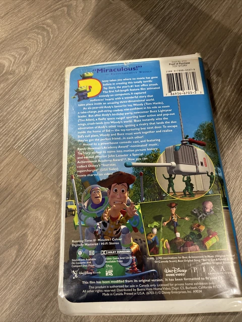 TOY STORY VHS 1997 #6703 Clam Shell Pixar - Tom Hanks $7.75 - PicClick CA