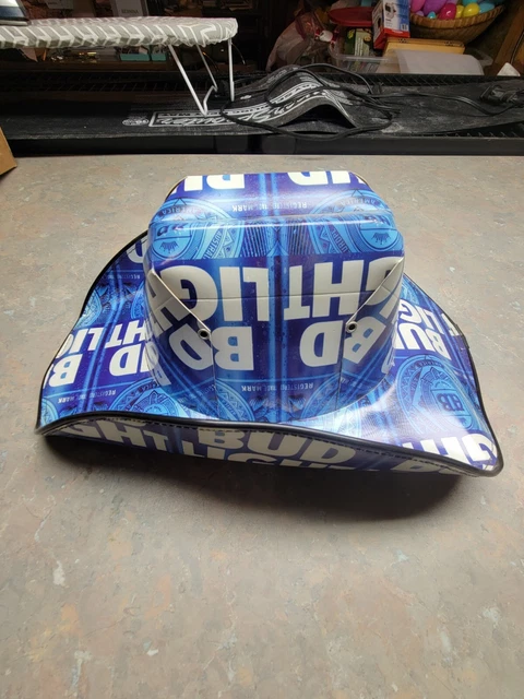 BUD LIGHT COWBOY Hat Beer Box Cardboard - One Size Adult with tag & la ...