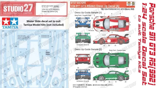 1:24 PORSCHE 911 GT3 RS (992) Decal Set von Studio 27 passend für ...