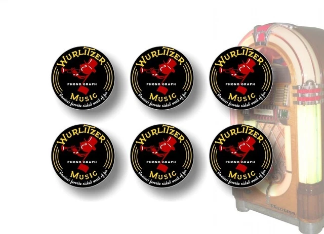 6 WURLITZER JOHNNY One Note Jukebox boîte murale décalcomanie graphique ...