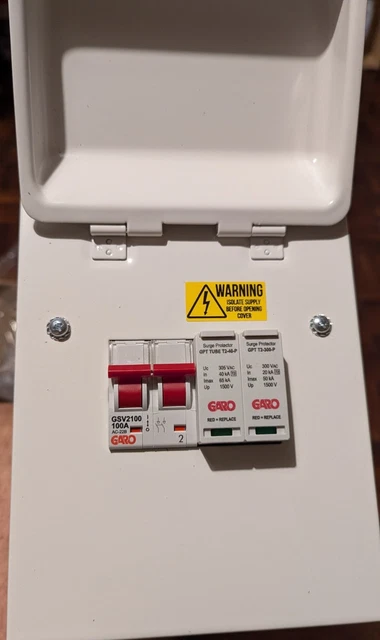GARO GS4EV SPD GPT-2 Metal Consumer Unit With 100A Surge Protection ...