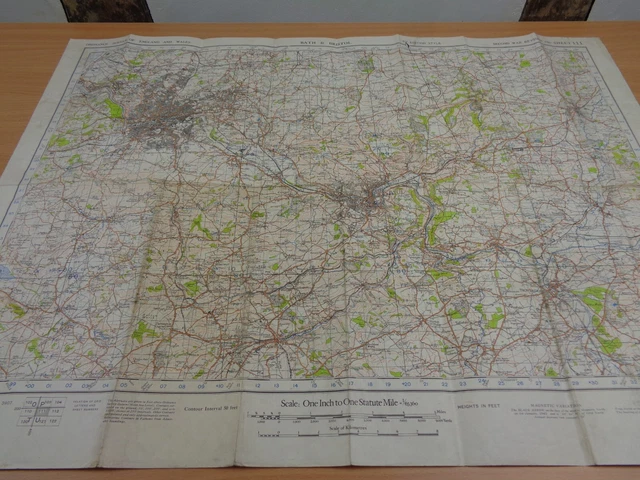 WW2 RAF WING COMMANDER'S WAR OFFICE map of "BATH & BRISTOL" £0.99 ...