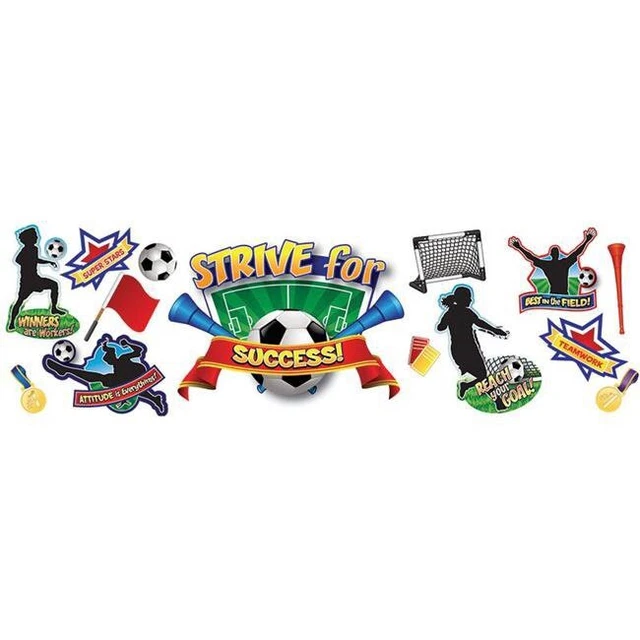 EUREKA SOCCER LARGE 21 Piece Bulletin Board Set Teacher Classroom Decor ...