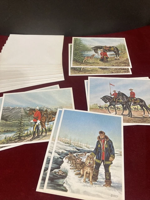 VINTAGE R.C.M.P. GREETING Cards 10 Cards And Envelopes Set Siberian ...