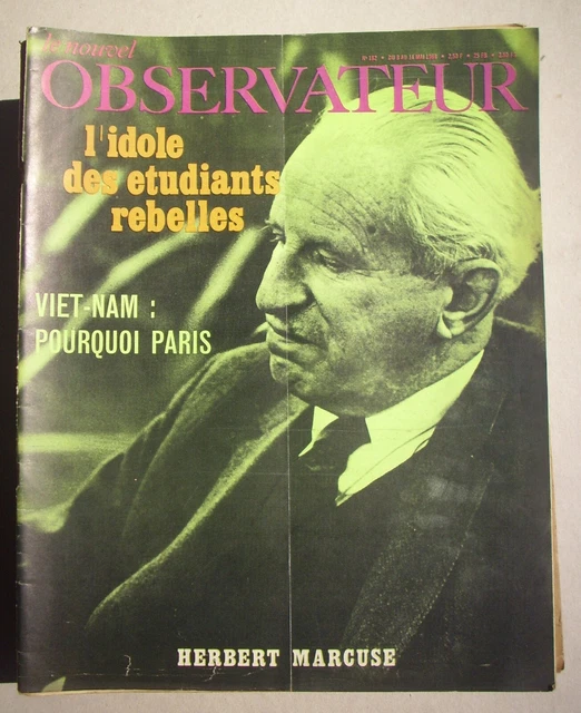 Le Nouvel Observateur N° 182 Lidole Des étudiants Rebelles Herbert Marcuse Eur 1500