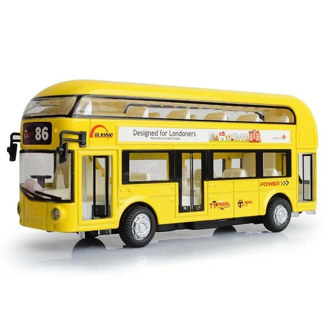 LONDON DOUBLE DECKER Tour City Bus Sound Light Pull Back Bus KidsToy ...