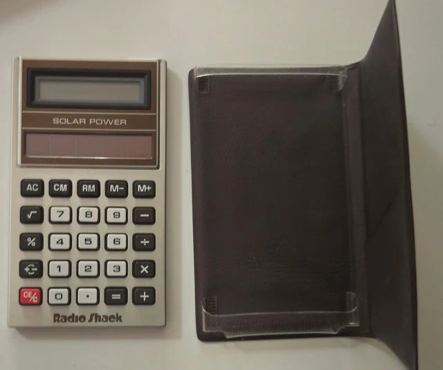 RADIO SHACK EC-402 Solar Power Calculator with Cover and Owner's Manual ...