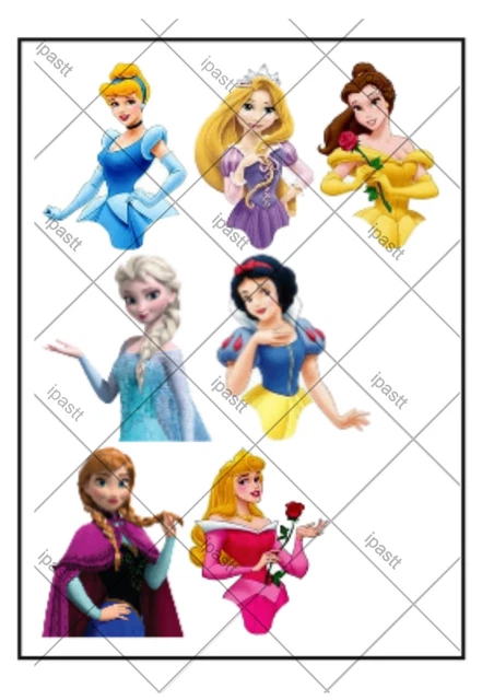 7 DISNEY PRINCESSES Half Body 3 " Pre Cut Edible Cake Toppers £4.50 ...