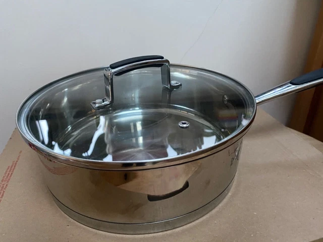QUANTINOX STAINLESS-STEEL 24CM /3litre saute pan with lid £12.50 ...