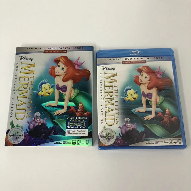 THE LITTLE MERMAID Anniversary Edition ~ Disney Blu-Ray + DVD + Digital ...