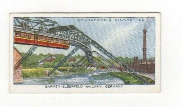 SUSPENDED MONO-RAIL TRAIN Card 1937. #21 Barmen-Elberfield Railway ...