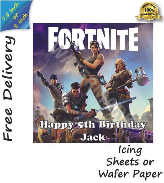 FORTNITE SQUARE EDIBLE Wafer Icing Cake Topper Cupcake £5.99 - PicClick UK