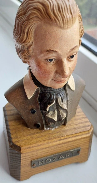 MOZART MUSIC BOX with Swiss Reuge Movement Anri Italy Vintage 4.75 ...