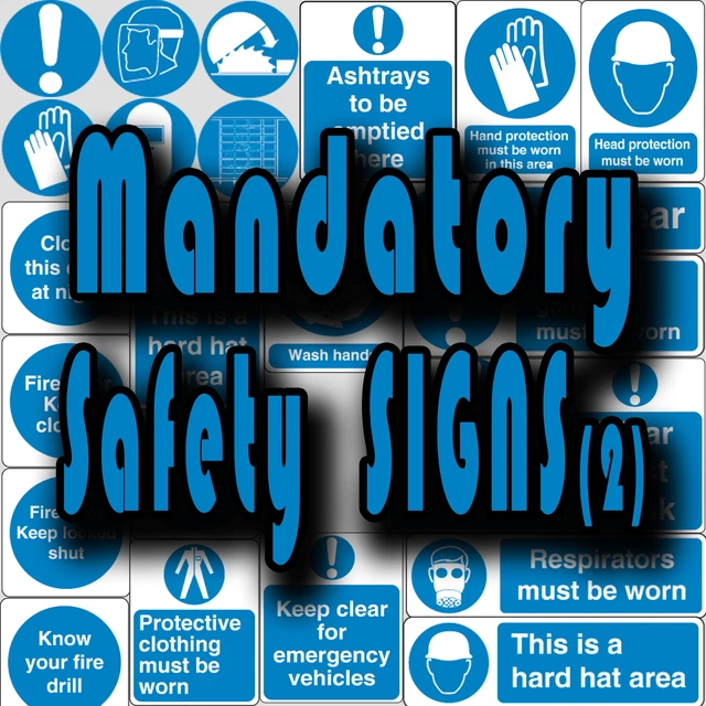 MANDATORY SAFETY SIGNS, PPE, Close Door Keep Clear Vinyl wall stickers ...