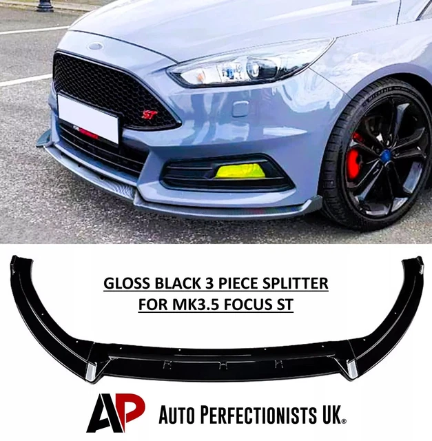 FORD FOCUS ST MK3.5 Gloss Black Front Splitter Spoiler Lip Body Kit ...