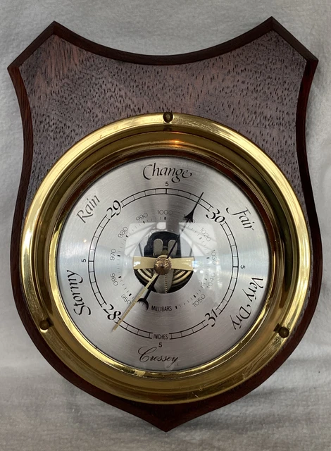 VINTAGE WOOD & Brass Wall Barometer By Cressey c.1970’s £15.00 ...