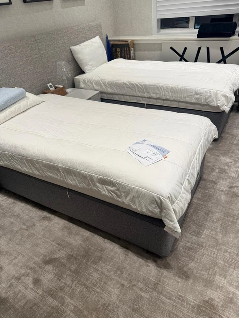 ITALIAN-IMPORTED SINGLE BEDS with John Lewis Mattresses and Headboard £ ...