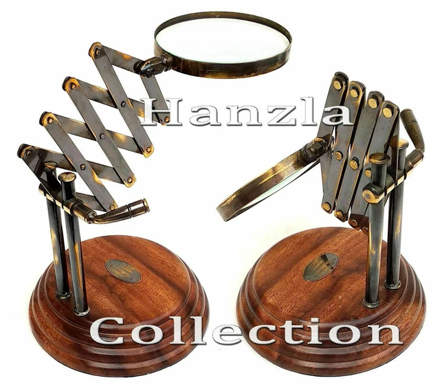 VINTAGE STYLE DESK Top Channer Magnifier Brass Magnifying Glass on ...