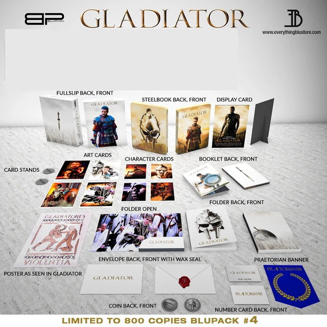 GLADIATOR 4K BLU-RAY Steelbook UHD Collector's Limited Edition Everythingblu UK EUR 346,73 ...