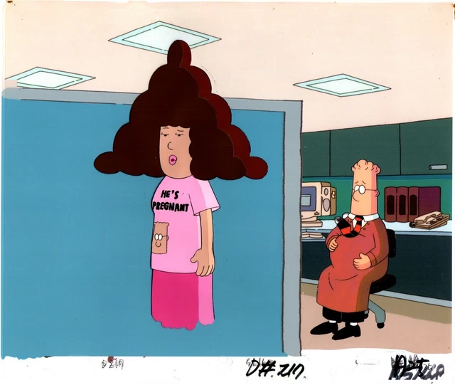 ORIGINAL DILBERT ANIMATION Cel: DILBERT w/Mobile Phone on Glossy BG £39 ...