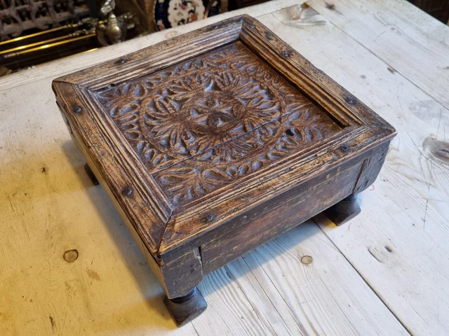 ANTIQUE 19TH CENTURY Rustic Wooden Hand Carved Plinth,Socle,Pedestal ...