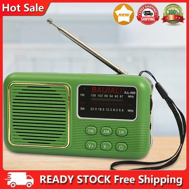 MINI PORTABLE RADIO Full-Wave Band Telescopic Antenna AM/FM Radio World ...