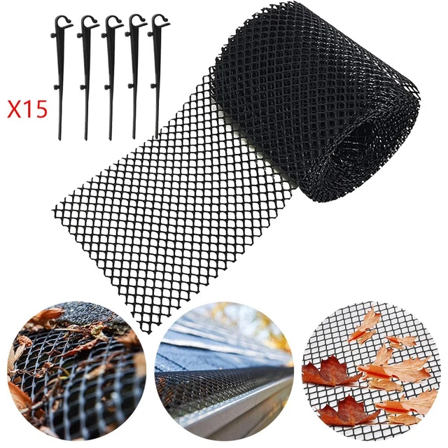 EASY TO INSTALL Gutter Guard 6/8m Rolls with 15 Nail Clips for Leaf ...